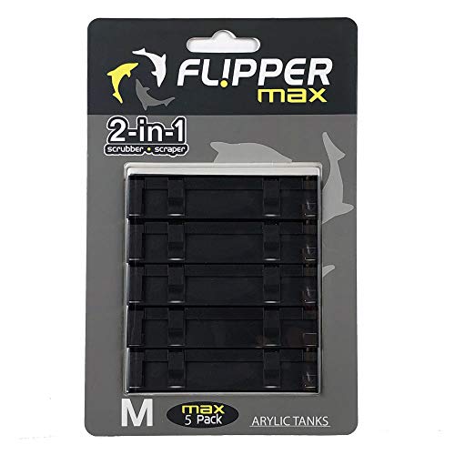 FL!PPER Flipper MAX Magnetic Aquarium Fish Tank Cleaner ABS Replacement Blades - Straight Edge 5-Pack - Acrylic Tanks