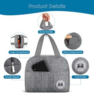 Weewooday 2 Pieces Insulated Lunch Bag Reusable Lunch Box Freezable Lunch Bag Leakproof Tote Bag for Women Men Office Work School Beach Hiking Picnic Fishing