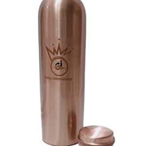 Pure Copper Water Bottle 34 Oz Ayurvedic Leak Proof copper vessel copper water storage 1 litre copper water bottle for ayurvedic health benefits Birthday Gift , Wedding Gift, Valentine day Gift