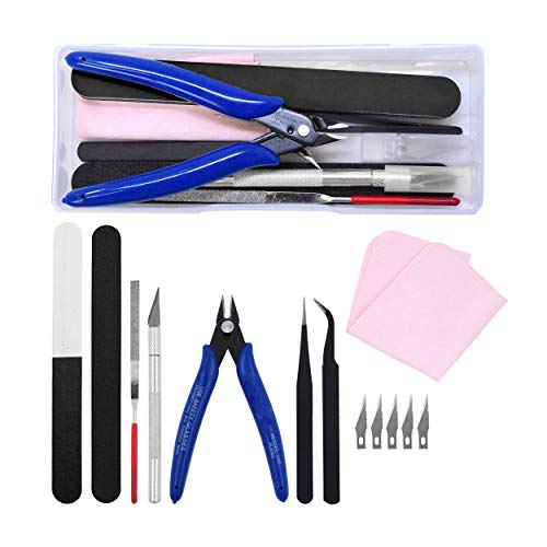 Mandala Crafts Model Tool Kit - Hobby Building Tool Hardware Basic Set with Hobby Clippers Model Tweezers for Plastic Model Car Dollhouse