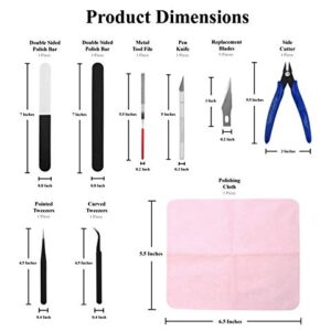 Mandala Crafts Model Tool Kit - Hobby Building Tool Hardware Basic Set with Hobby Clippers Model Tweezers for Plastic Model Car Dollhouse