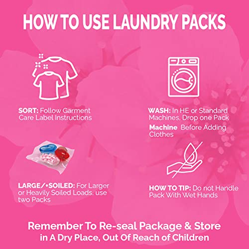 3-in-1 Laundry Pods, 32 Count Box, High Efficiency (HE), Ultra Concentrate with Powerful Stain Lifter Technology, Fabric Softener With Rose Extracts & Cheery Blossom Scent, Detergent Pods