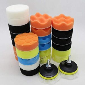 31 PCS 3 Inch Buffing Sponge Pads and Polishing Pads kit, Car Polishing Pad Kit Foam Polishing Pads Car Buffer Polisher Attachment