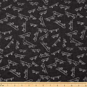 Fabric by The Yard [ 58" inches x 1 Yard ] Decorative Fabric for Sewing Quilting Apparel Crafts Home Decor Accents (Fingerboard Small Copy Skateboard Pattern)