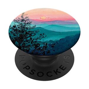 cool mountains watercolor painting design outdoor lovers popsockets swappable popgrip