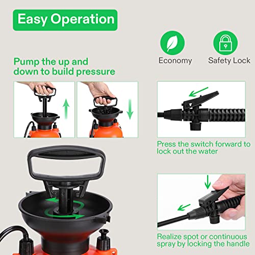 VIVOSUN Dual Rotating Batch Compost Bin with 1.3 Gallon Garden Pump Pressure Sprayer, 43 Gallon Composter, Sprayer with Pressure Relief Valve, Adjustable Shoulder Strap