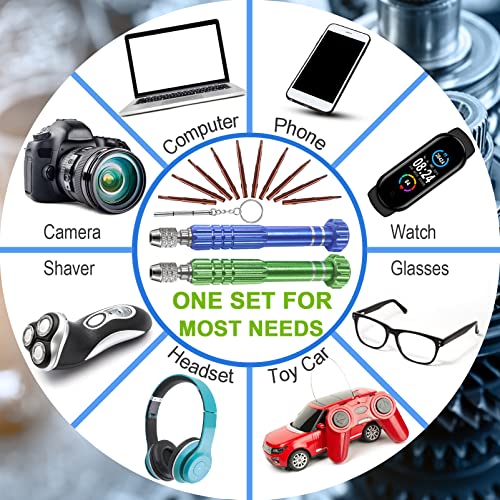 VSINSOUL 13 in 1 Glasses Screwdriver, Eyeglass Repair Kit with 10 Magnetic Screwdriver Tips, Multifunctional Eye Glass Repairing Kit for Eyeglass Sunglass Watch Phone Laptop Jewelry Electronic