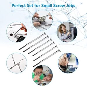 6PCS Mini Screwdriver Set, Precision Small Screwdriver Kit for Jewelry Repair, Watch Repair, Eyeglass Repair. Premium Eyeglass Screwdrivers with 6 Different Size Flathead and Phillips