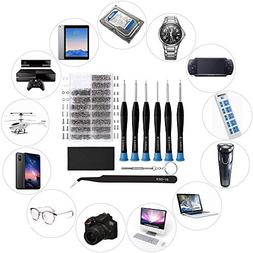 Eyeglasses Repair Kit, HKIDEE Sunglasses Repair Kit with 1000PCS Eyeglass Screws and 6 Pcs Screwdrivers Tweezer for Glasses, Sunglass, Watch Clock Spectacle Repair