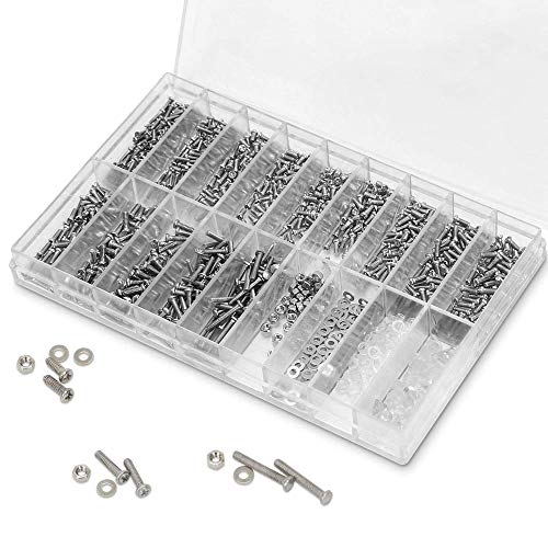 Eyeglasses Repair Kit, HKIDEE Sunglasses Repair Kit with 1000PCS Eyeglass Screws and 6 Pcs Screwdrivers Tweezer for Glasses, Sunglass, Watch Clock Spectacle Repair