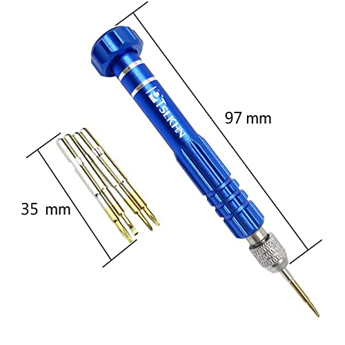 5-in-1 Multifunctional Small Screwdriver, PTSLKHN Eyeglass Screwdriver, S2 Steel Magnetic Screwdriver Kit for Eyeglass, Sunglasses, Electronics, Cellphone, Jewelry and More