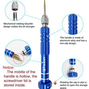 5-in-1 Multifunctional Small Screwdriver, PTSLKHN Eyeglass Screwdriver, S2 Steel Magnetic Screwdriver Kit for Eyeglass, Sunglasses, Electronics, Cellphone, Jewelry and More