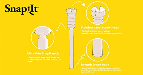 Snapit EyeGlass Repair Kit, With Long Easy Fit Screws And Micro Screwdriver. Perfect For Fixing Sunglasses, Spectacles, Glasses And Reading Glasses. Used By Opticians.