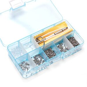 eyeglass repair kit, ofone glasses repair kit with 500pcs tiny metal screws precision screwdriver set tweezer and nose pads fits eyeglasses, sunglasses, spectacle and watch repair