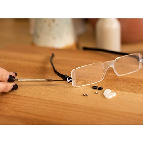 Universal Compact Eye Glass Repair Kit with Screwdriver, 11pc Fix Broken Glasses Vision Care