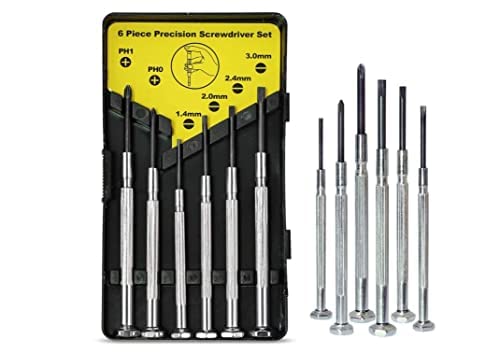 TUOYUANPU 6PCS Mini Screwdriver Set, Eyeglass Repair Kit Screwdriver，Precision Repair with 6 Different Sizes Flat head and Philips Screwdriver Sets,Ideal For Watch, Electronic Repairs