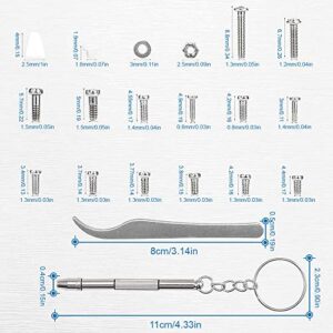 MMOBIEL 1010Pcs Professional Eyeglass Repair Kit with Screws, Precision Screwdrivers and Stainless Steel Curved Tweezer and Cloth for Eyeglass, Sunglass, Spectacles & Watch Repair