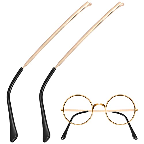 iplusmile Eyeglass End Tips Glasses Arm Replacement, Anti- Slip Tube Replacement Tips Eyeglass Arm Covers for Sunglasses Eyewear Eyeglasses Repair (1 Pair, Golden)