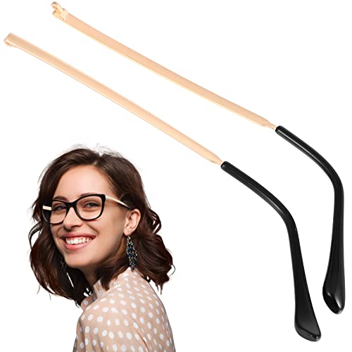 iplusmile Eyeglass End Tips Glasses Arm Replacement, Anti- Slip Tube Replacement Tips Eyeglass Arm Covers for Sunglasses Eyewear Eyeglasses Repair (1 Pair, Golden)