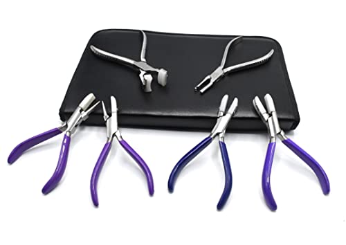 OdontoMed2011 Set of 9 Eyeglass Optical Optician Tools Pliers Bent Nose Rimless Set-Optical PLIER KIT Adjusting Eyeglass Arms Frame Plier Set Optical Eyeglasses Eyewear Repair Tool Plier set