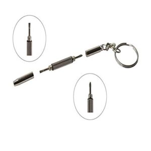 Eyeglass Screwdriver, Maserfaliw 3in1 Mini Sunglasses Eyeglass Phone Watch Repair Keychain Screwdriver Kit Tool - Silver, Home Essential Tools, Holiday Gifts.