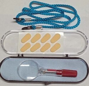 eye glass repair kit with magnifier cloth screwdriver and glasses cord