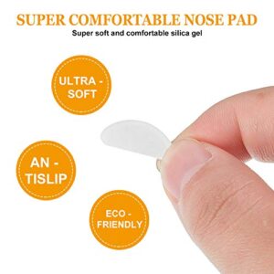 40 Pairs Eyeglass Nose Pads Silicone Soft Seft Adhesive Thin Anti-Slip Nosepads for Eyeglasses Glasses Sunglasses (Clear 1mm)