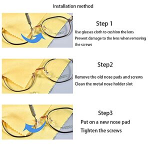 74 pcs Eyeglass Nose Pad Repair Kit, BOSOIRSOU 30 Pairs Air Chamber Soft Silicone Nose Pads, with 40 pcs Micro Screws, Screwdriver, Ear Grip, Tweezer, Cleaning Cloth