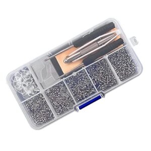 acxico 500pcs/set screws kit nuts nose pad optical repair tool assorted kit set for eyeglass sunglasses