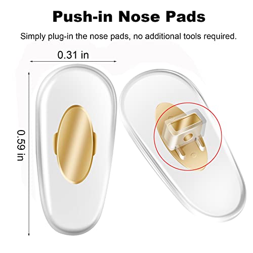 Auzky 5 Pairs Replacement Nose Pads for RayBan RB3549, RB4071, RB6336, RB7140, RB8415 and More Plug in Eyeglasses, Sunglasses Models - Gold