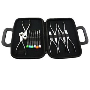 eyeglasses repair set,7pcs eyeglasses pliers + screwdriver stainless steel optic eye glasses optician eyeglasses frame repair optical pliers tools kit withblack pouch bag glasses shop useby dhoptical