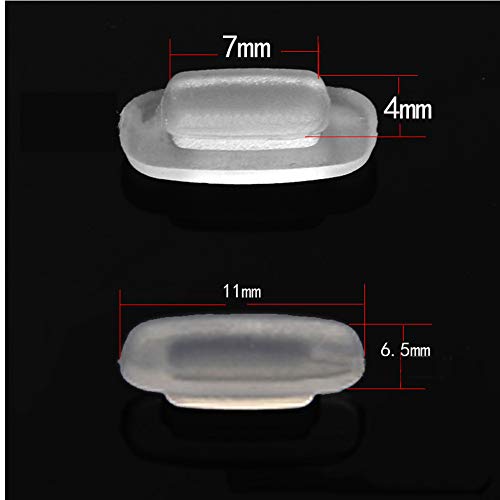 Eyeglass Nose Pads 11mm 2Pairs Replacement Square Rectangle Slide Snap in Nose Pieces Silicone Nosepads for Eye Glasses Eyeglasses Sunglasses for Costa Maui and More