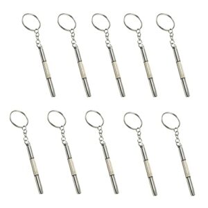 repair tool 3 in 1 mini stainless steel screwdriver keychain eyeglass repair kit - 10 pack screwdrive ​for glasses/jewellery/watches fix glasses, change watch