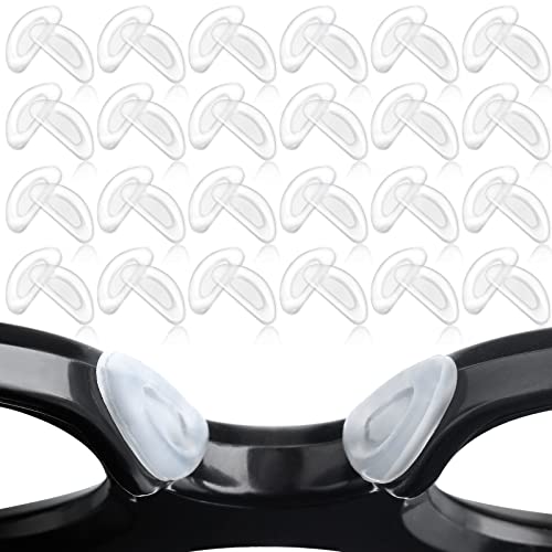 24 Pairs Adhesive Eye Glasses Nose Pads, D Shape Stick on Anti-Slip Soft Silicone, Adhesive Nose Pads Glasses Nose Pad for Glasses, Eyeglasses and Sunglasses