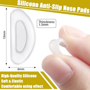 24 Pairs Adhesive Eye Glasses Nose Pads, D Shape Stick on Anti-Slip Soft Silicone, Adhesive Nose Pads Glasses Nose Pad for Glasses, Eyeglasses and Sunglasses