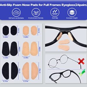 Tosvimia Upgrade Multi-Function Eyeglass Repair Kit, Include Anti-Slip Silicone Eyeglass Nose Pads, Screwdriver, Non-Slip Eyeglasses Ear Grips, Screws, Tweezer for Glasses, Sunglass, Reading Glasses