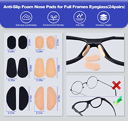 Tosvimia Upgrade Multi-Function Eyeglass Repair Kit, Include Anti-Slip Silicone Eyeglass Nose Pads, Screwdriver, Non-Slip Eyeglasses Ear Grips, Screws, Tweezer for Glasses, Sunglass, Reading Glasses