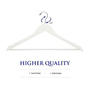 AA-Quality Wooden White Clothes Hanger,White Coat Hanger in 12 Pack Gift Box,White Suit Hanger with 360 Degree Rotating Stronger 0.126 inch Hooks Suitable for All Garments.