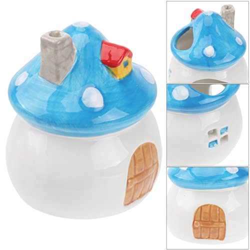 POPETPOP Hamster Hideout Ceramic Mushroom Shape Hamster House Chinchilla Mini Hut Small Animal Hideout Caves Cage for Syrian Rats Chinchillas Gerbils