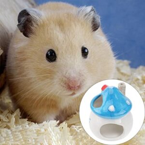 POPETPOP Hamster Hideout Ceramic Mushroom Shape Hamster House Chinchilla Mini Hut Small Animal Hideout Caves Cage for Syrian Rats Chinchillas Gerbils