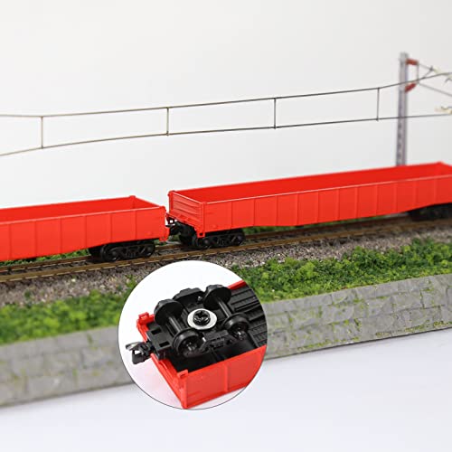 12pcs Model Train Bogie 1:160 N Scale 33" Plastic Wheels Model Railway Accessories (N Scale)