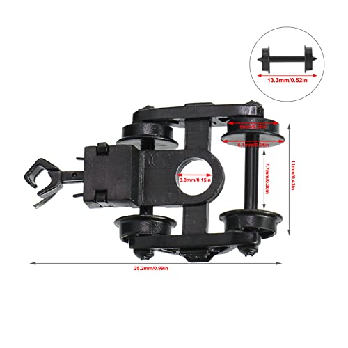 12pcs Model Train Bogie 1:160 N Scale 33" Plastic Wheels Model Railway Accessories (N Scale)