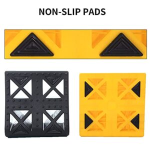 Homeon Wheels RV Leveling Blocks Ramp Design 9 Pack Interlocking Leveling Blocks with One Wheel Chock Camper Leveling Blocks with Carrying Bag