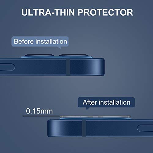 Uniwit [2 Pack] Camera Len Protector for iPhone 12 - Screen Protector Tempered Glass, Case Friendly No-Bubble HD Clear Anti-Scratch Camera Lens Screen Protector