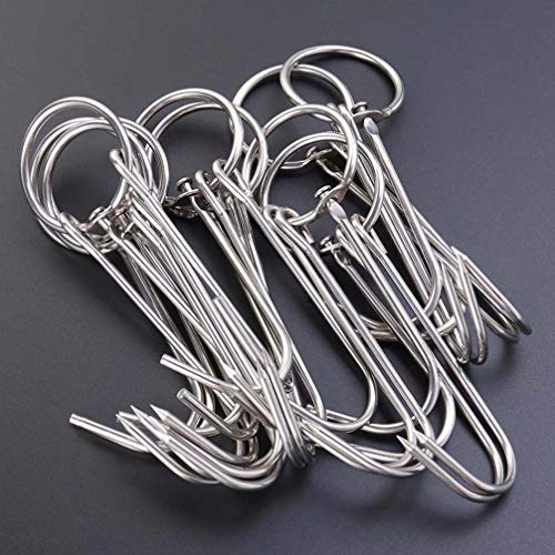 YARDWE 10Pcs Poultry Hanging Hook Stainless Steel Pork Hooks Meat Hook Heavy Duty for Bacon Roast Duck BBQ Grill Hanger Cooking Tools