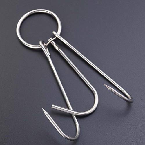 YARDWE 10Pcs Poultry Hanging Hook Stainless Steel Pork Hooks Meat Hook Heavy Duty for Bacon Roast Duck BBQ Grill Hanger Cooking Tools