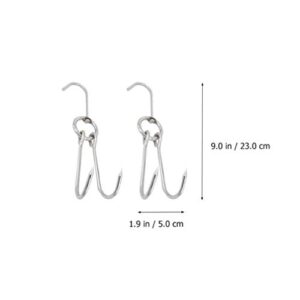 YARDWE 10Pcs Poultry Hanging Hook Stainless Steel Pork Hooks Meat Hook Heavy Duty for Bacon Roast Duck BBQ Grill Hanger Cooking Tools