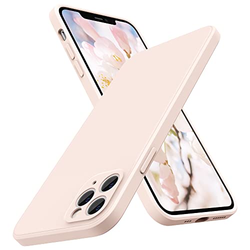 SURPHY Square Silicone Case Compatible with iPhone 11 Pro Case 5.8 inches, Square Edges Liquid Silicone Phone Case (Individual Protection for Each Lens) for iPhone 11 Pro (Light Pink)