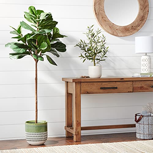 Amazon Brand - Stone & Beam Artificial Fiddle Leaf Fig Tree with Plastic Nursery Pot, 5.2 Feet (62 Inches) / Large, Indoor