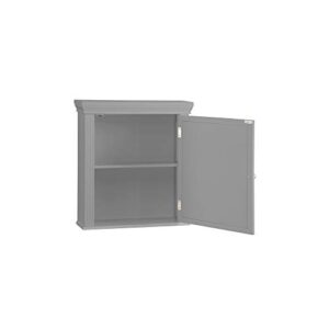 Teamson Home Stratford Wooden Storage, 1 Door, Gray Medicine Cabinet